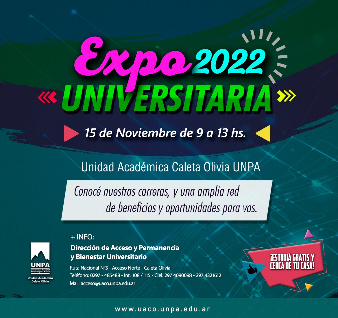 15 de noviembre: La Unidad Académica Caleta Olivia realizará una nueva ...